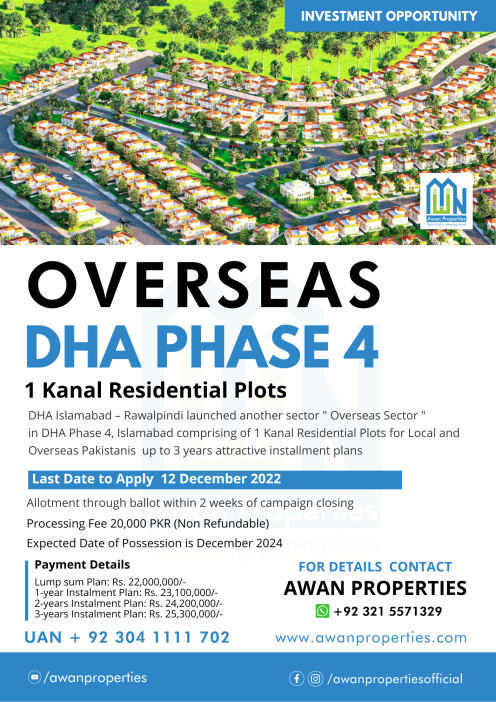 Overseas Sector DHA Islamabad Phase 4 - Awan Properties